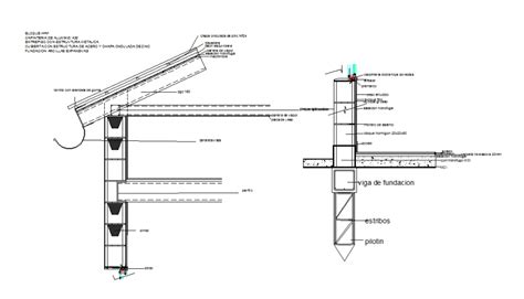 Concrete Block Structure Detail And Section Detail