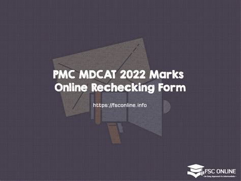 Pmc Mdcat 2022 Marks Online Rechecking Form