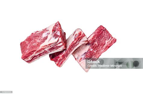 쇠고기 송아지 갈비 고기 그릴 팬에 요리 준비 흰색 배경에 격리 갈비 소고기에 대한 스톡 사진 및 기타 이미지 갈비 소고기