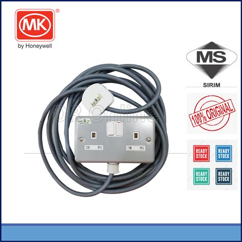 Extension Cable Switch Socket Mk Heavy Duty 2gang X 13amp Metal Clad Switch Socket Extension