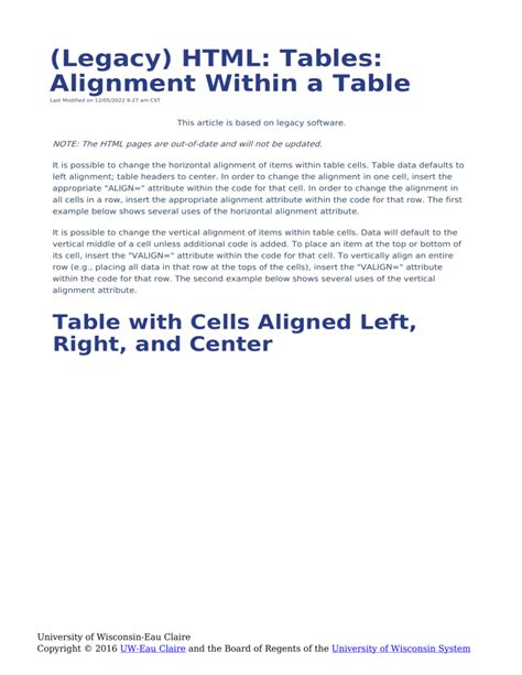 Html Table Alignment Tutorial And Examples