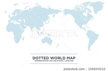 以東亞和大洋洲為中心的虛線世界地圖大尺寸 插圖素材 PIXTA圖庫