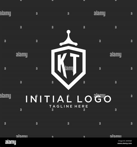 Kt Monogram Logo Initial With Shield Guard Shape Design Ideas Stock Vector Image And Art Alamy