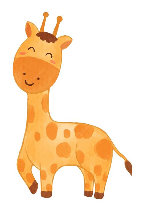 Premium Vector Giraffe Watercolor Paint Design Cute Animal Cartoon