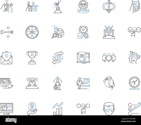 Enterprise Progression Line Icons Collection Transformation Growth Expansion Innovation