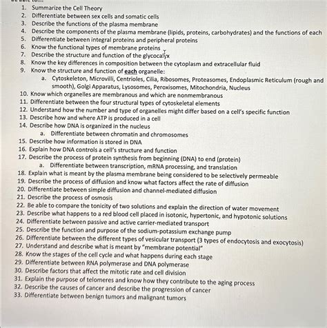 Solved Summarize The Cell Theorydifferentiate Between Sex
