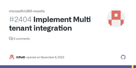 Implement Multi Tenant Integration · Issue 2404 · Microsofto365 Moodle · Github