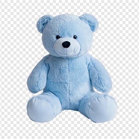 사랑스러운 밝은 파란 테디 베어 플러시 장난감 무료 Psd 파일