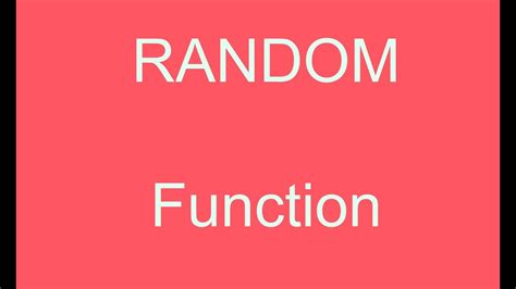 How To Use The Random Function In Excel 2010 Rand Youtube