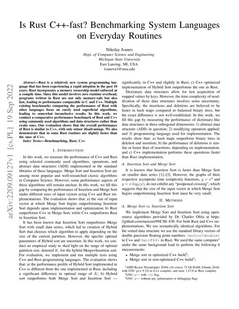 Is Rust C Fast Benchmarking System Languages On Everyday Routines Deepai