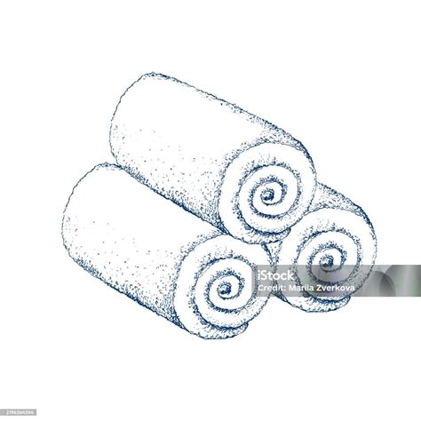 스파 수건 수제 손으로 그린 고립 된 벡터 그림 카드 디자인 포장 화장품 의학 치료 아로마 테라피 패키지 디자인 건강 장식을위한 스케치 템플릿 인그레이빙 스타일 건강관리와