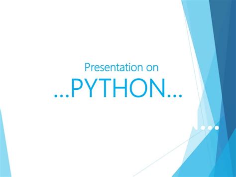 Phython Programming Language Ppt