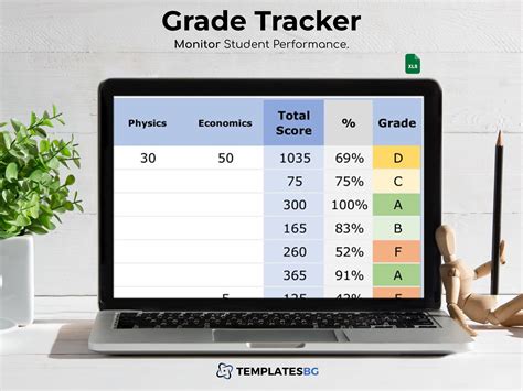 Grade Tracker Excel Spreadsheet Template Digital Gradebook Excel