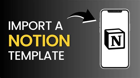 How To Import A Notion Template Easy And Quick Youtube