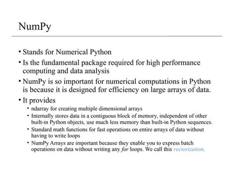 Numpy Code And Examples With Attributespptx