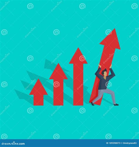 Man Holds Chart Arrow Up Stock Vector Illustration Of Arrow
