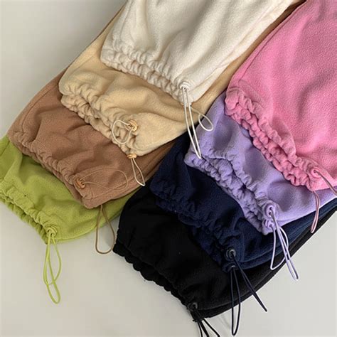 키키러브 2way[조거and와이드] 포근 따뜻해 기모 컬러풀 비비드 후리스 스트링 밴딩 와이드 트레이닝 롱팬츠 8color]비비후리스팬츠