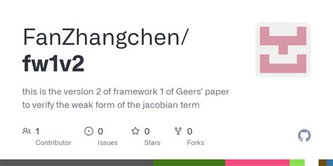 github fanzhangchen fw1v2 this is the version 2 of framework 1 of