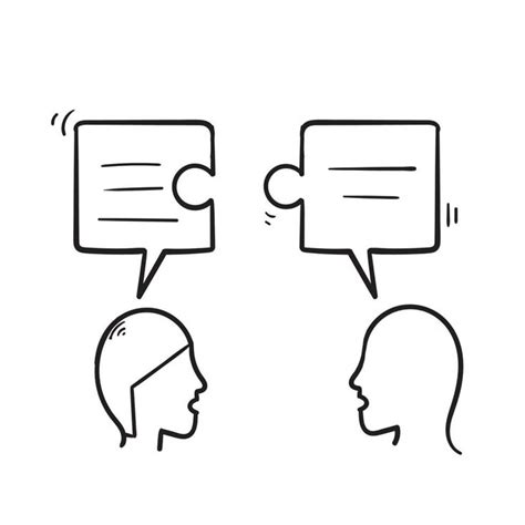 Two People With Speech Bubbles Above Their Heads