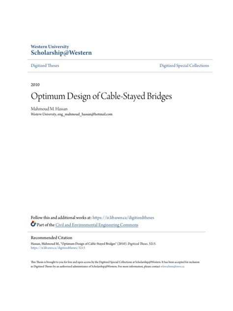 Optimum Design Of Cable Stayed Bridges Pdf Mathematical Optimization Bridge