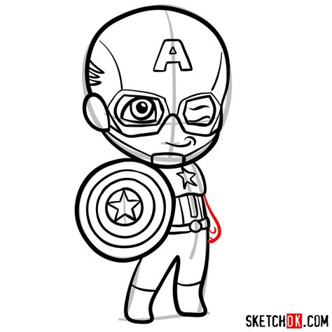 How To Draw Chibi Captain America Sketchok Easy Drawing Guides