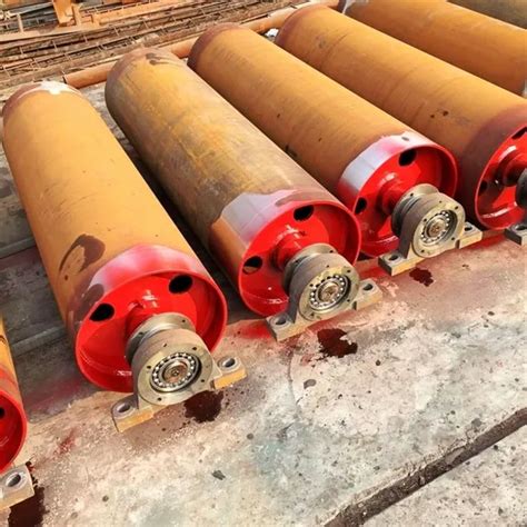 Heavy Duty Rubber Coated Conveyor Tension Roller For Industrial Use