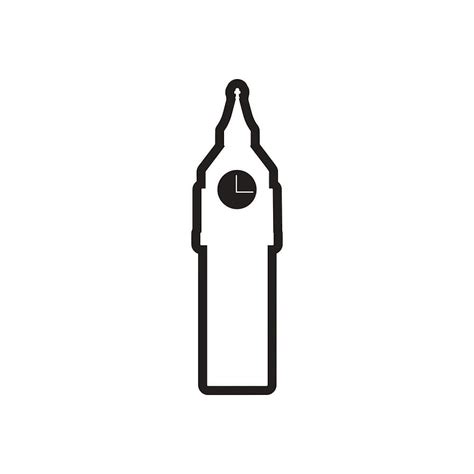 세련 된 흑백 아이콘 빅 벤 벡터 Ai Eps Uidownload