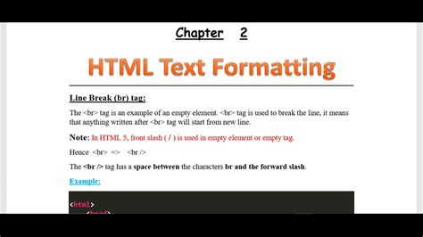 Class 10 Ch 2 Html Text Formatting Part 1 Youtube