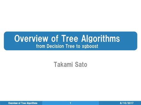 Overview Of Tree Algorithms From Decision Tree To Xgboost Ppt