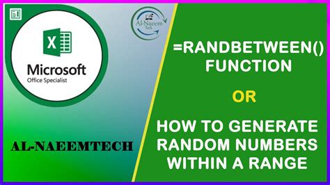 Generate Random Numbers Using Randbetween Formula In Excel In Urdu