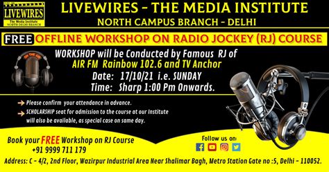 Livewires The Media Institute North Campus Free Offline Workshop On Radio Jockey Rj