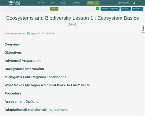 Ecosystems And Biodiversity Lesson 1 Ecosystem Basics GoOpenMichigan