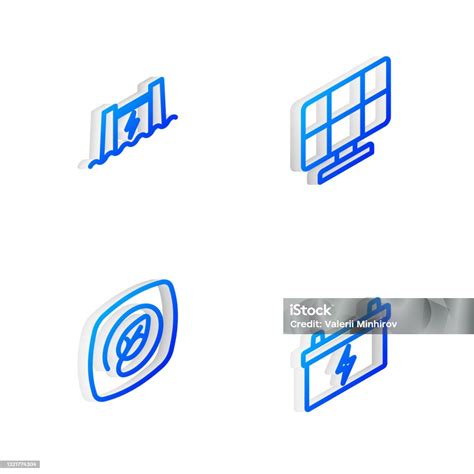 설정 등극 라인 태양 에너지 패널 수력 댐 잎과 자동차 배터리 아이콘 위치 벡터 0명에 대한 스톡 벡터 아트 및 기타 이미지 0명 3차원 형태 강 Istock