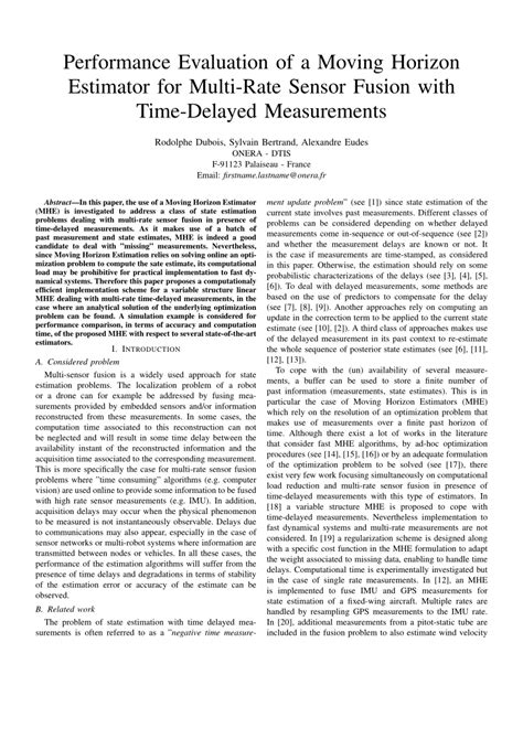 Pdf Performance Evaluation Of A Moving Horizon Estimator For Multi