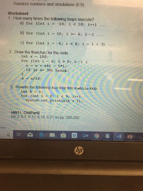 Solved Random Numbers And Simulations 69 Worksheet 1 How
