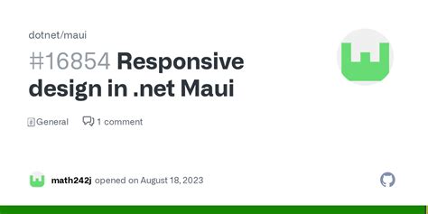 Responsive Design In Net Maui · Dotnet Maui · Discussion 16854 · Github