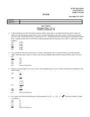 2013 Winter MC Answers Pdf ICEF 2013 2014 STATISTICS FIRST YEAR EXAM December 24 2013 NAME