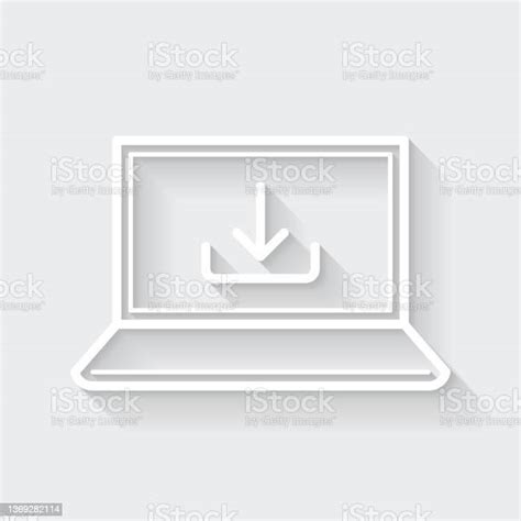 노트북에서 다운로드합니다 빈 배경에 긴 그림자아이콘 플랫 디자인 3차원 형태에 대한 스톡 벡터 아트 및 기타 이미지 3차원 형태 개념 공란 Istock