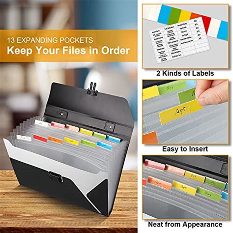 Abc Life Accordian File Organizer 13 Pockets Expanding File Folder Expandable A4 Letter Size
