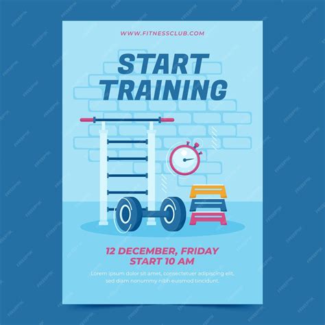 손으로 그린 피트니스 센터 템플릿 무료 벡터