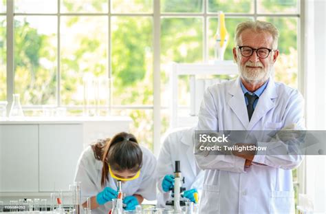 과학자 들과 함께 하는 수석 교사 브레인 스토밍 교육 및 연구소에서 연구 실험실 의사에 대한 스톡 사진 및 기타 이미지 의사 Stem 주제 건강 검진 Istock