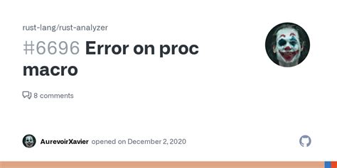 Error On Proc Macro · Issue 6696 · Rust Langrust Analyzer · Github