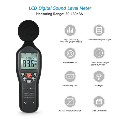 Digital Sound Level Meter DBA Decibel Meter LCD Noise Measuring Instrument Decibel