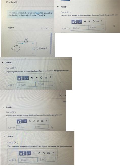 Solved Problem Part D The Voltage Source In The Circuit Chegg Com