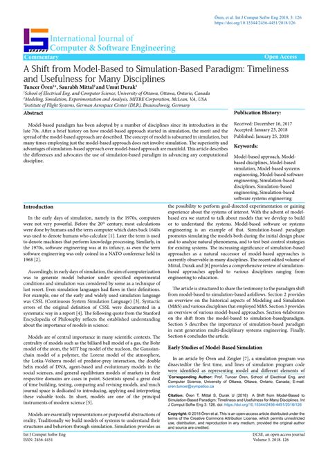 Pdf A Shift From Model Based To Simulation Based Paradigm Timeliness And Usefulness For Many