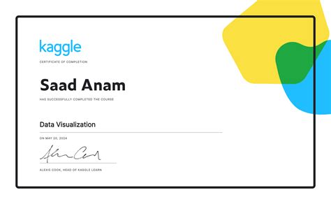 Saad Anam Completed The Data Visualization Course On Kaggle