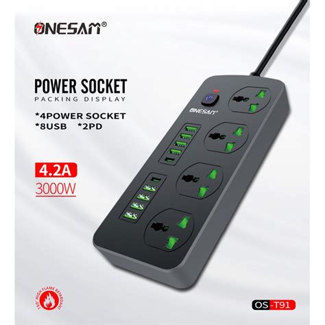 Universal Power Socket Extension With Usb Ports Power Strip Surge Protector Adapter Socket