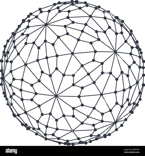 Wireframe Sphere Globe Isolated On White Background 3d Cell Network Stock Vector Image And Art