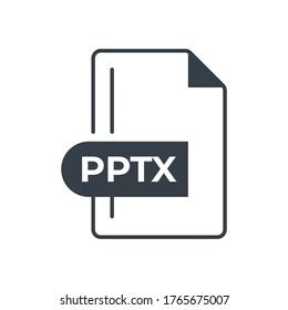 Pptx File Format Icon Pptx Extension Stock Vector Royalty Free 1765671704