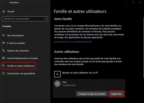 Supprimer Un Compte Utilisateur Sous Windows 10